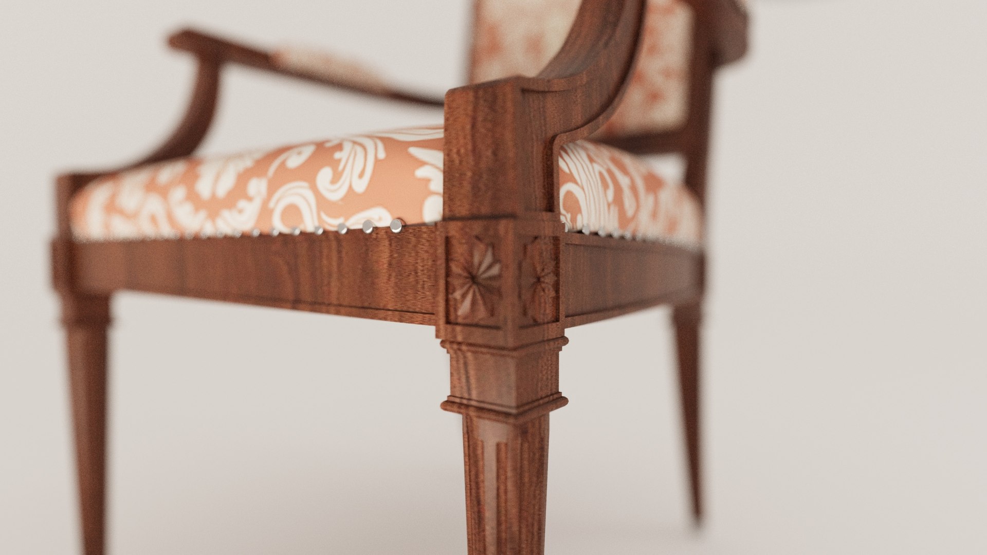 3D Classic Desk Chair With Manchette - TurboSquid 2278572