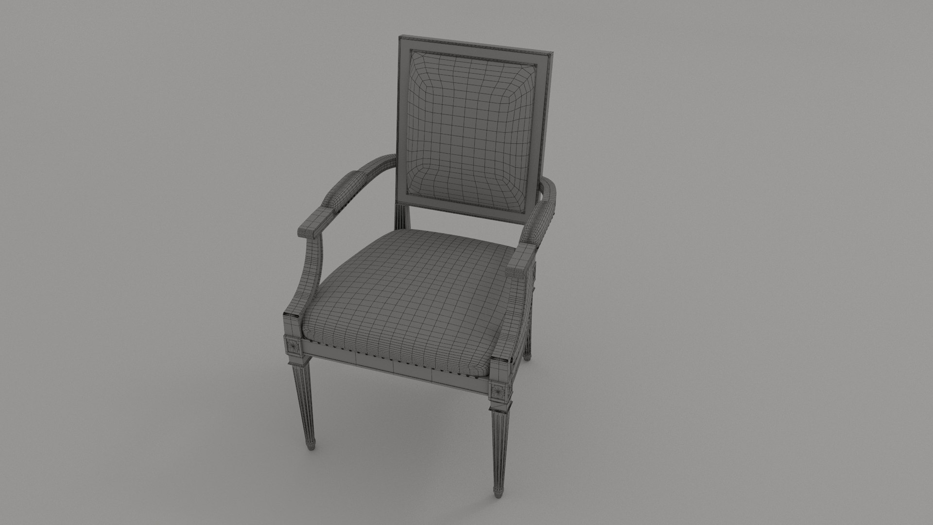 3D Classic Desk Chair With Manchette - TurboSquid 2278572