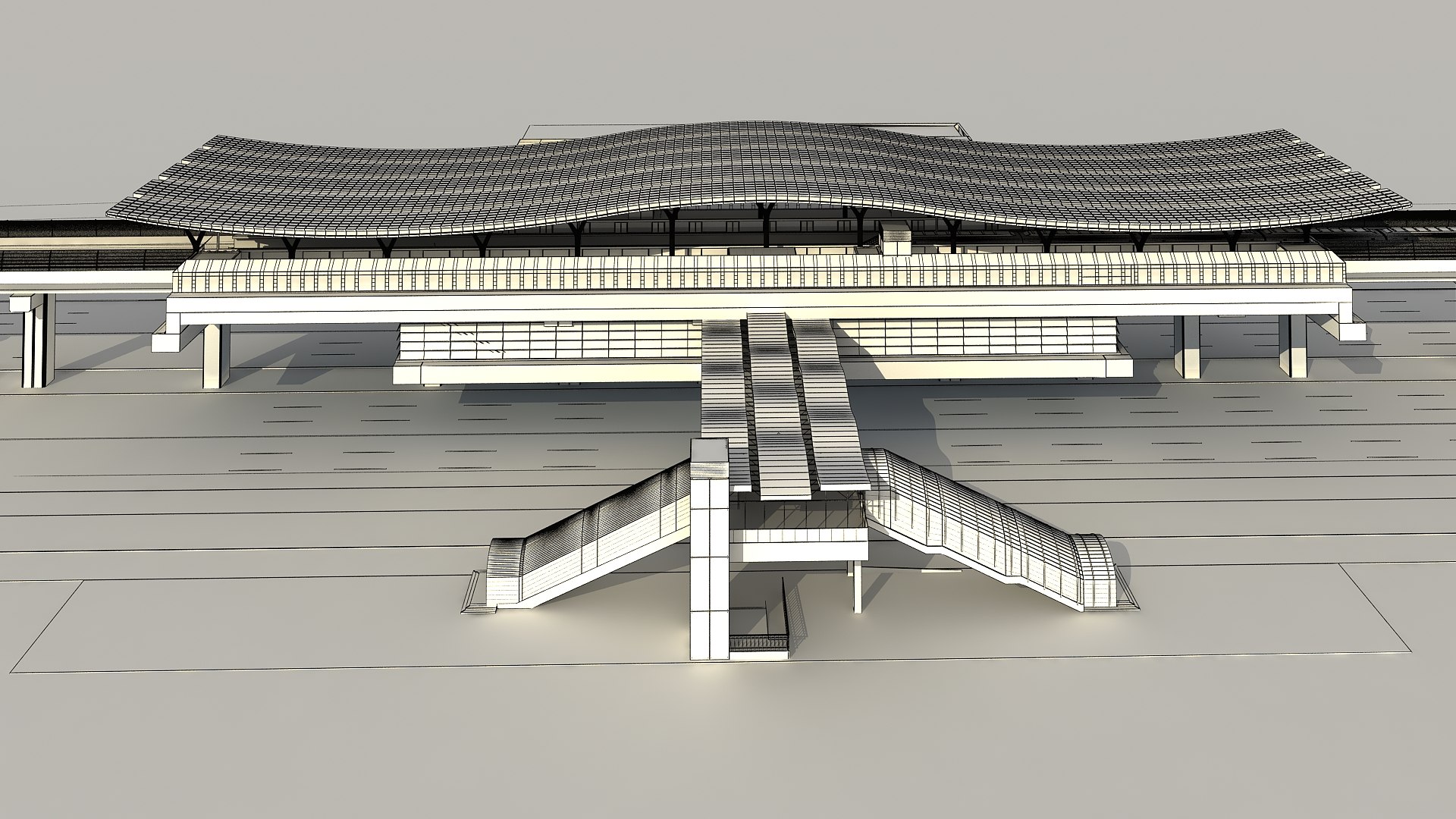 3D Model Light Rail Station 02 - TurboSquid 1720229
