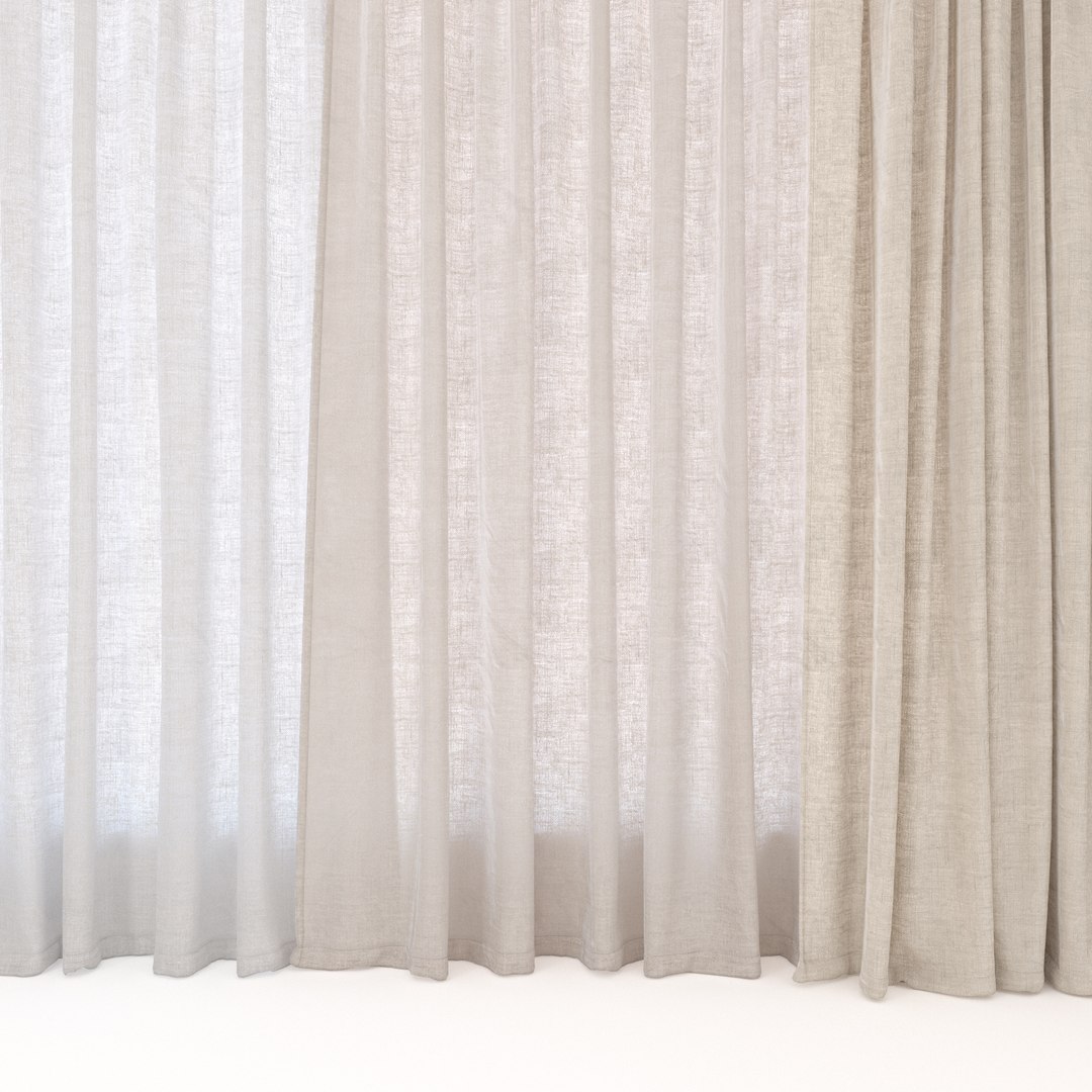 Curtains 43 Linen 3D model - TurboSquid 2156507