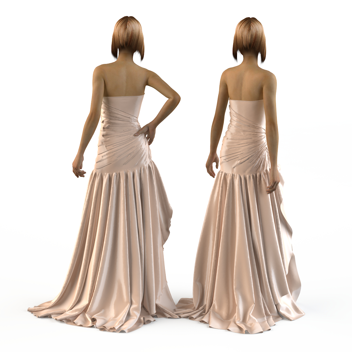 evening wedding dress 3d obj