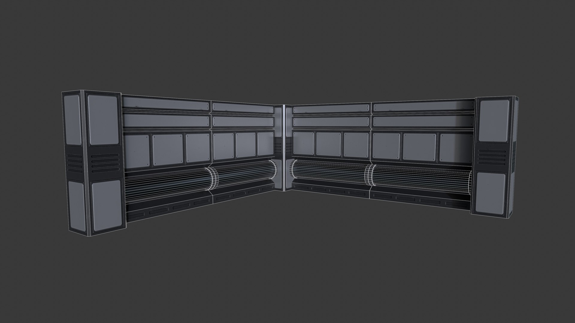 3D Modular Sci Fi Wall And Pillar Low-poly 3D Model - TurboSquid 1748285