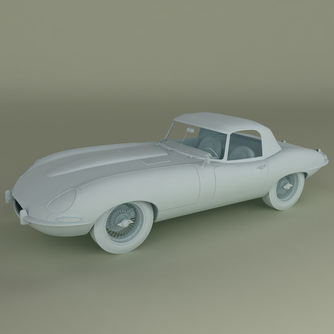 E-type Convertible 3d Model