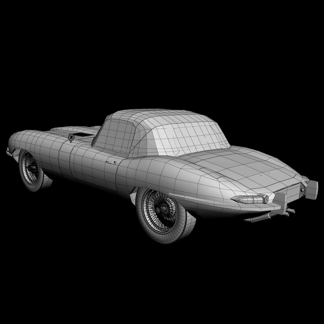 E-type Convertible 3d Model