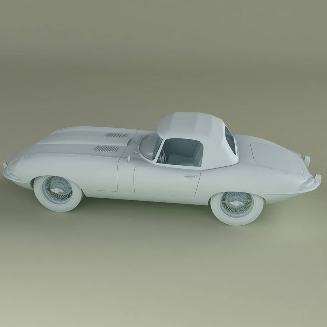 E-type Convertible 3d Model