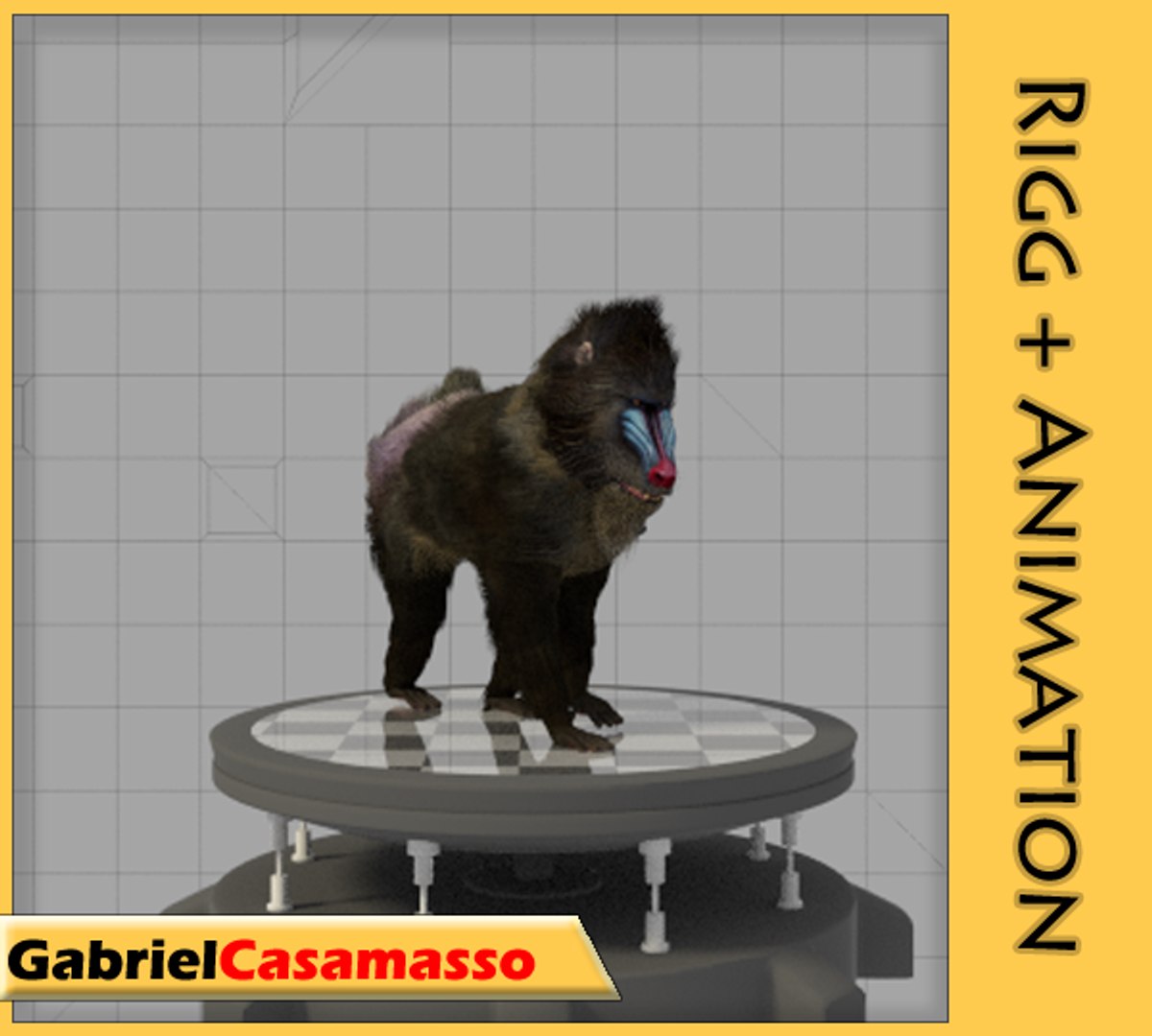 Mandrill Baboon Animation 3d Model