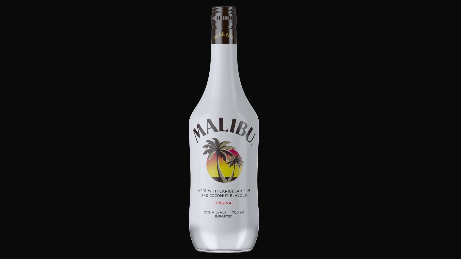 Malibu Original Rum Bottle 3D Model - TurboSquid 1623096