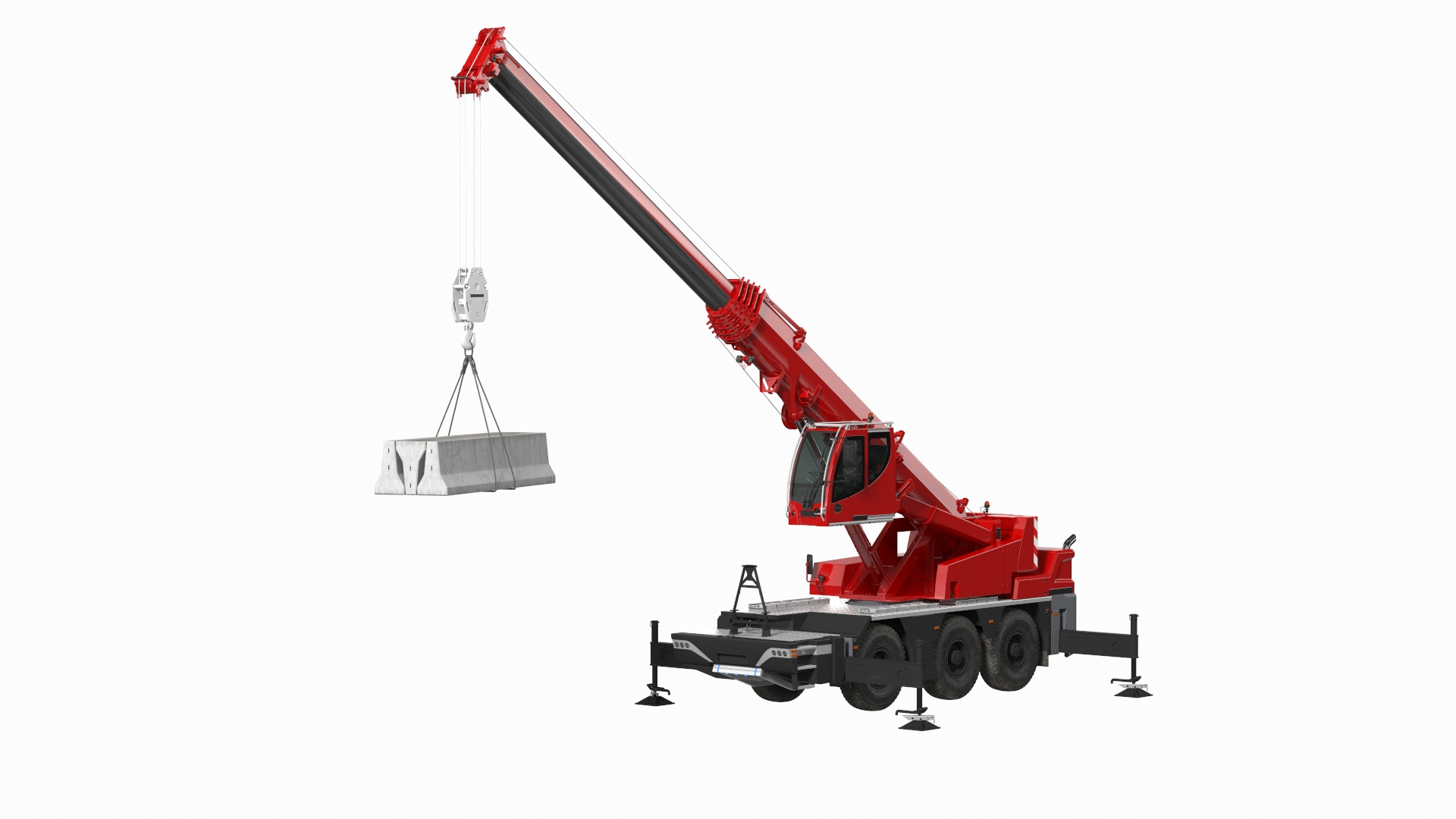 Compact Mobile Crane With Load Rigged For Cinema 4D 3D Model ...
