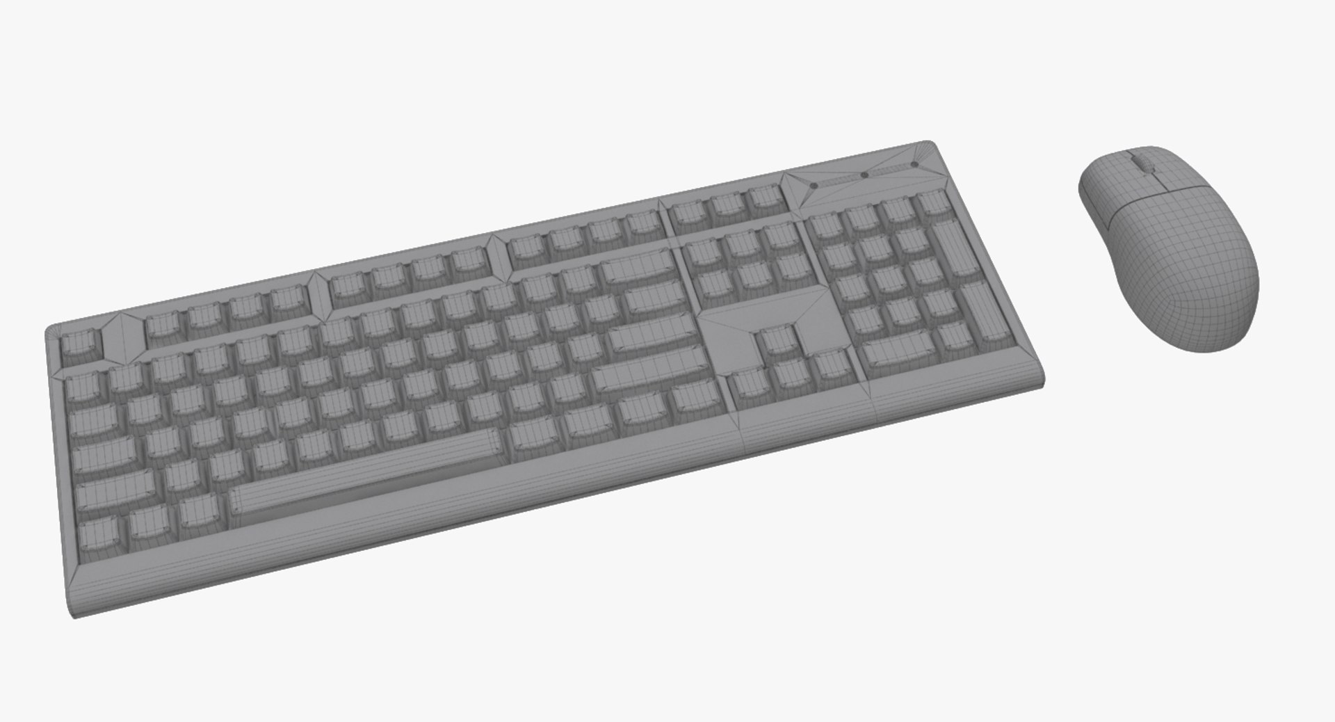 Generic Pc Keyboard Mouse 3d Model