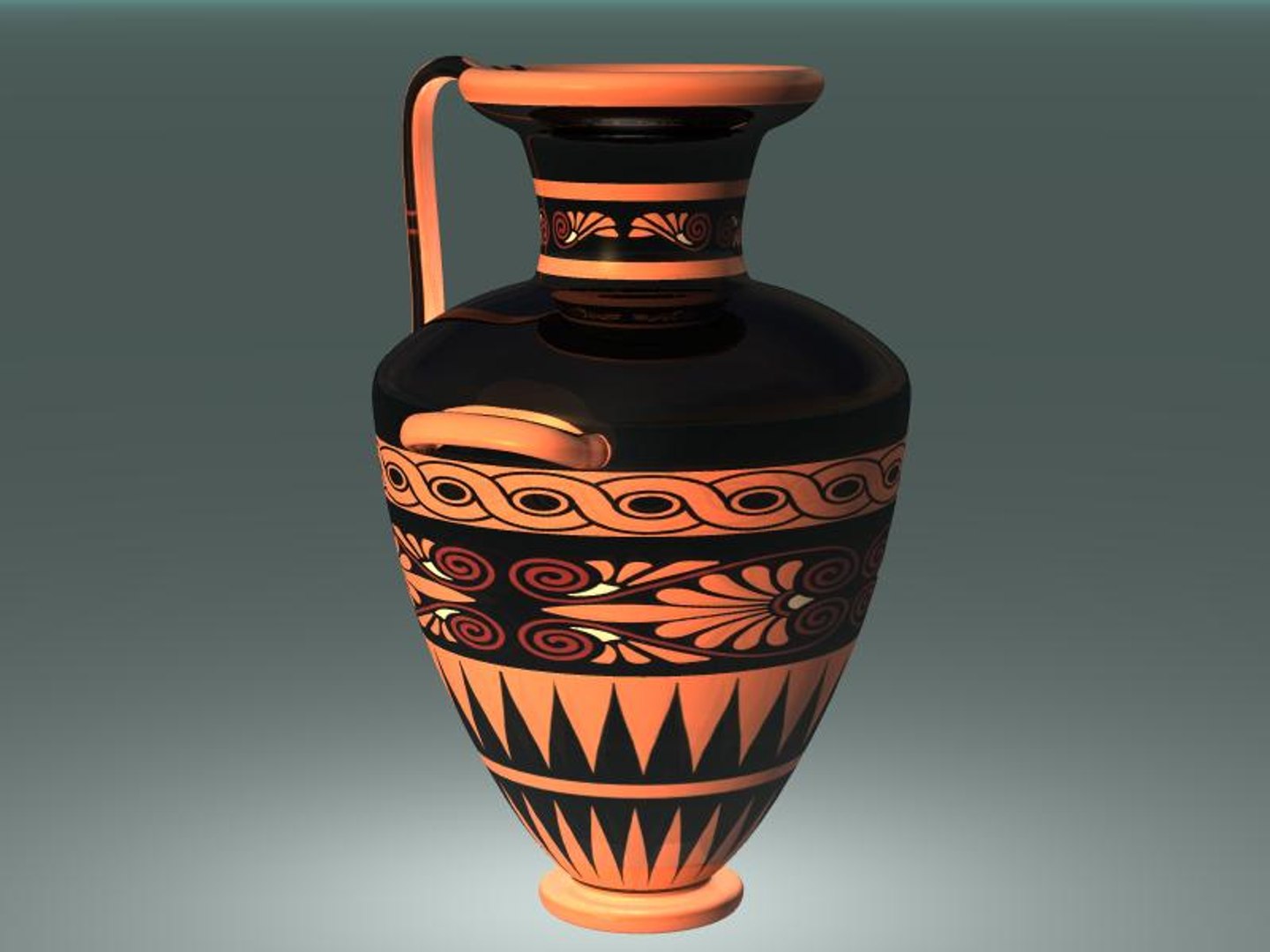 3d Ancient Red Figure Pottery Model