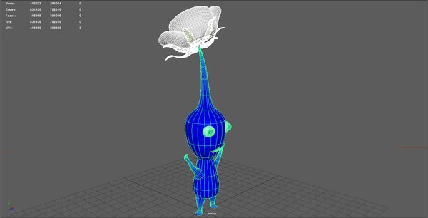 Blue flower pikmin 3D model - TurboSquid 1643836