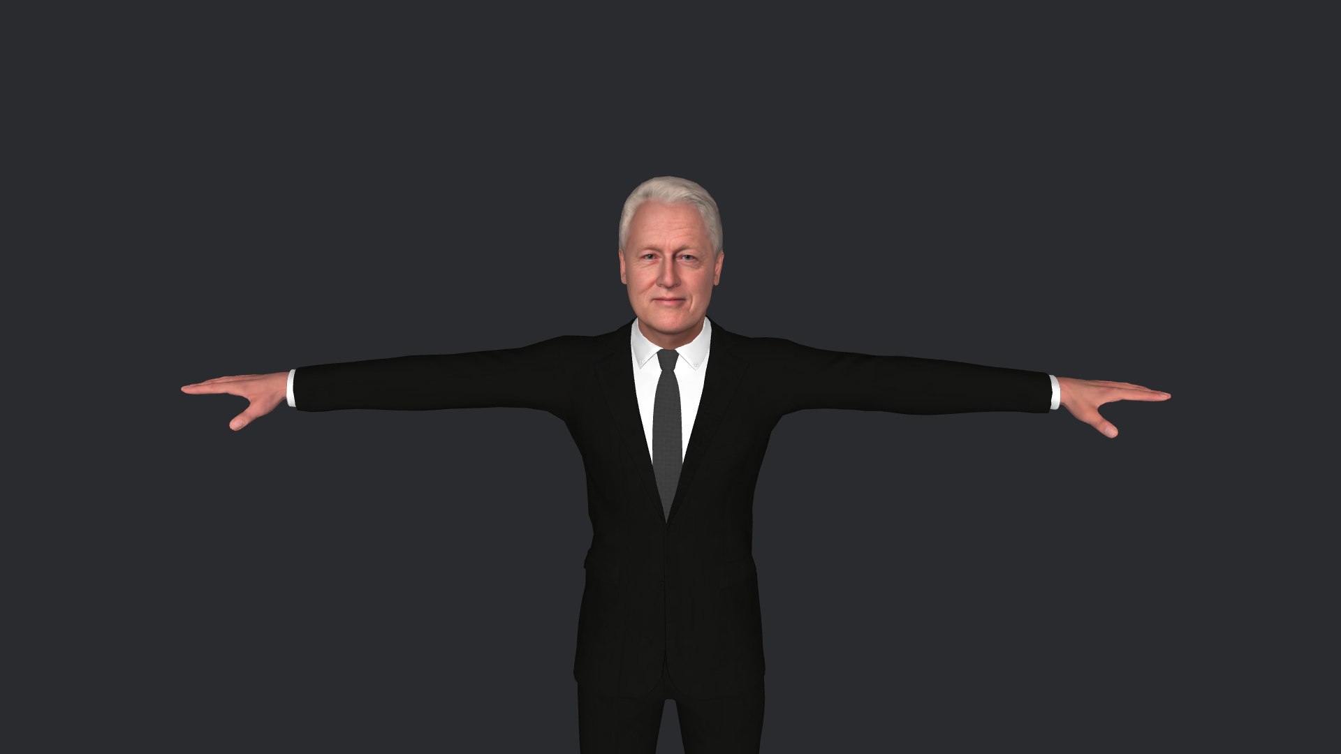 3D President Bill Clinton Hyper Realistic Full Body Fully Rigged 3D ...