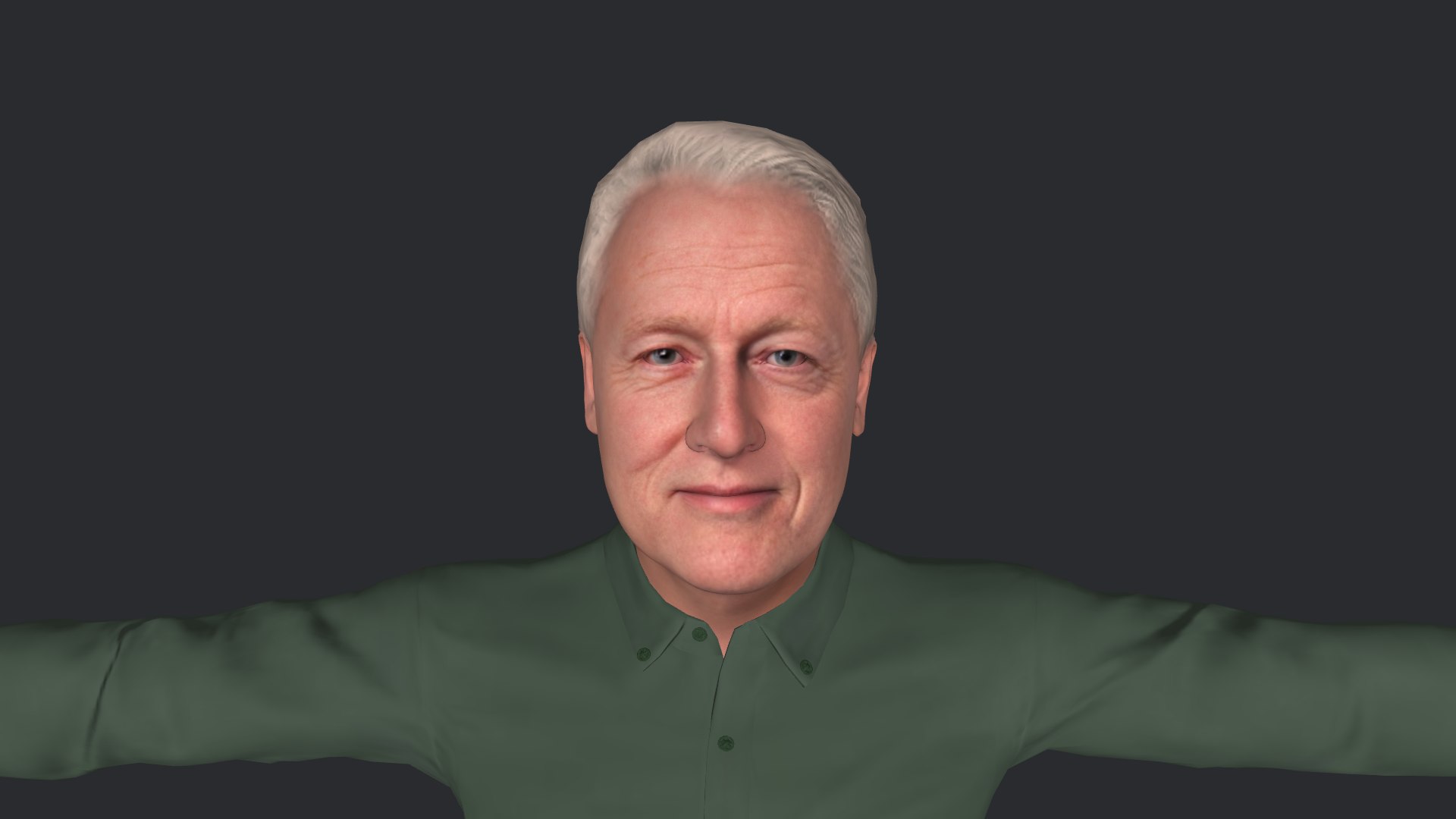 3D President Bill Clinton Hyper Realistic Full Body Fully Rigged 3D ...