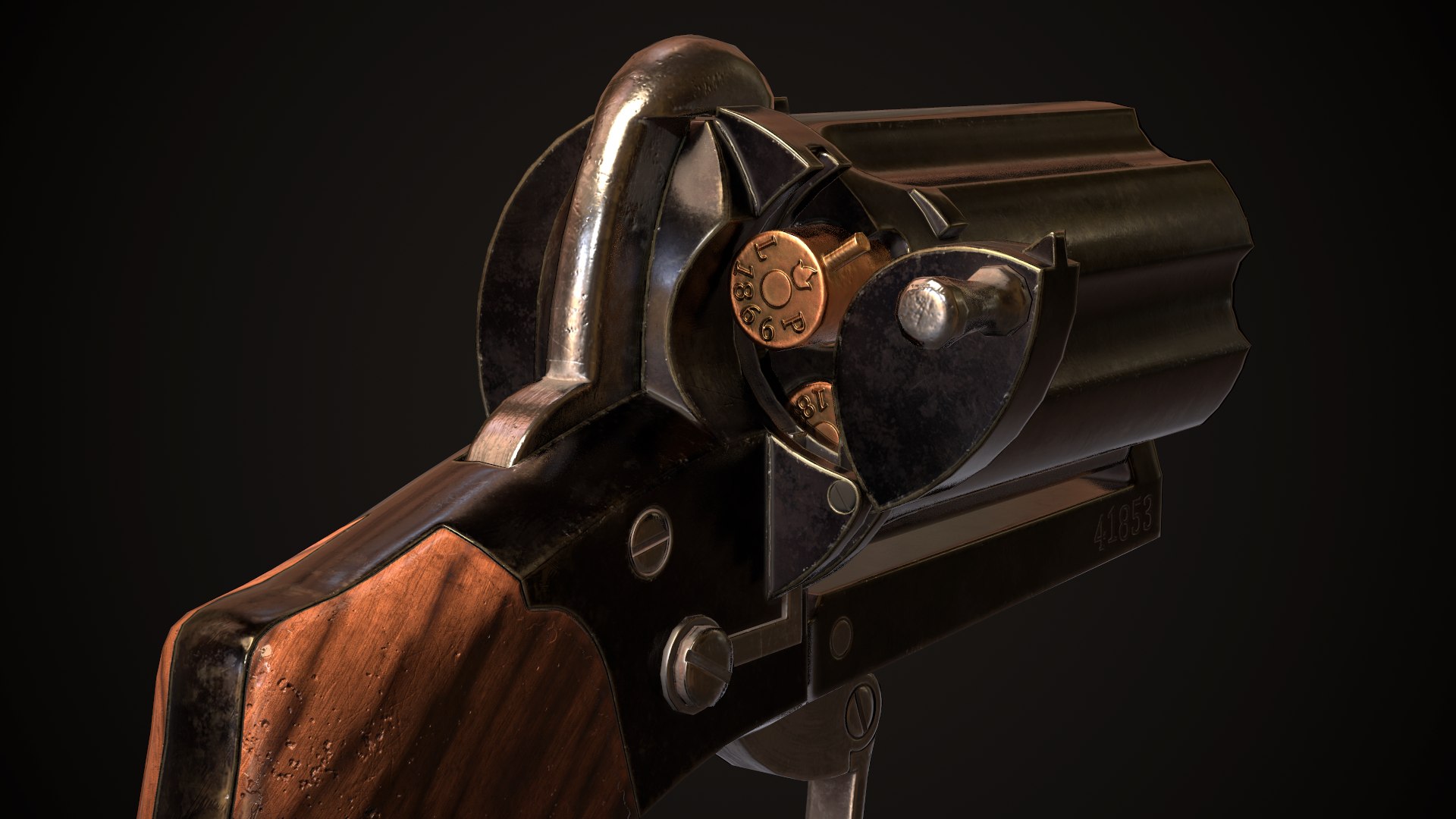 Pepperbox revolver 3D model - TurboSquid 1194849