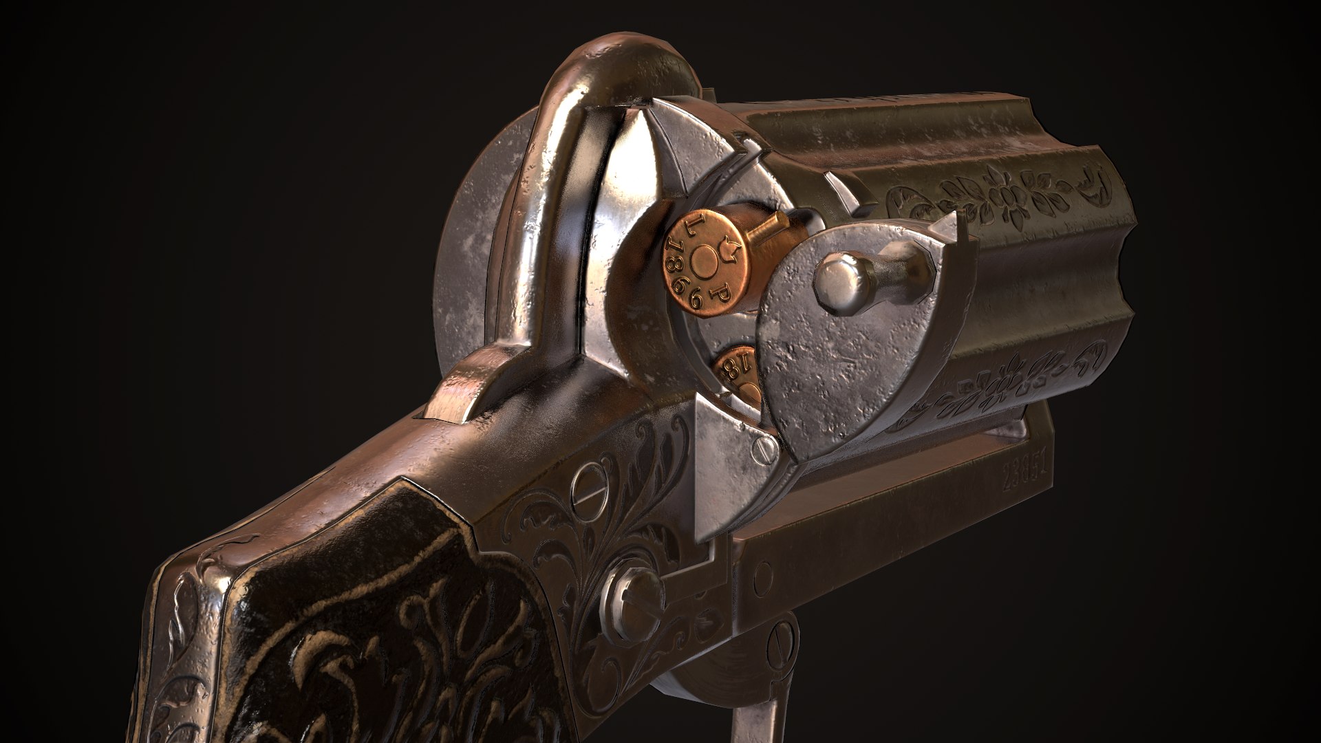 Pepperbox revolver 3D model - TurboSquid 1194849