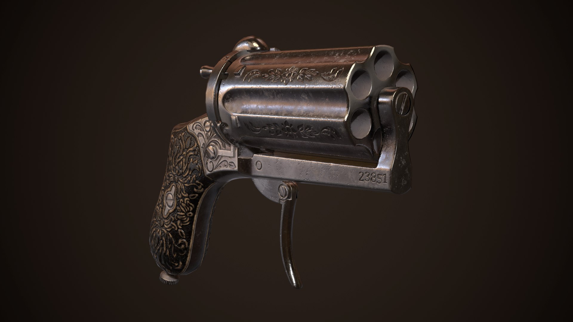 Pepperbox revolver 3D model - TurboSquid 1194849