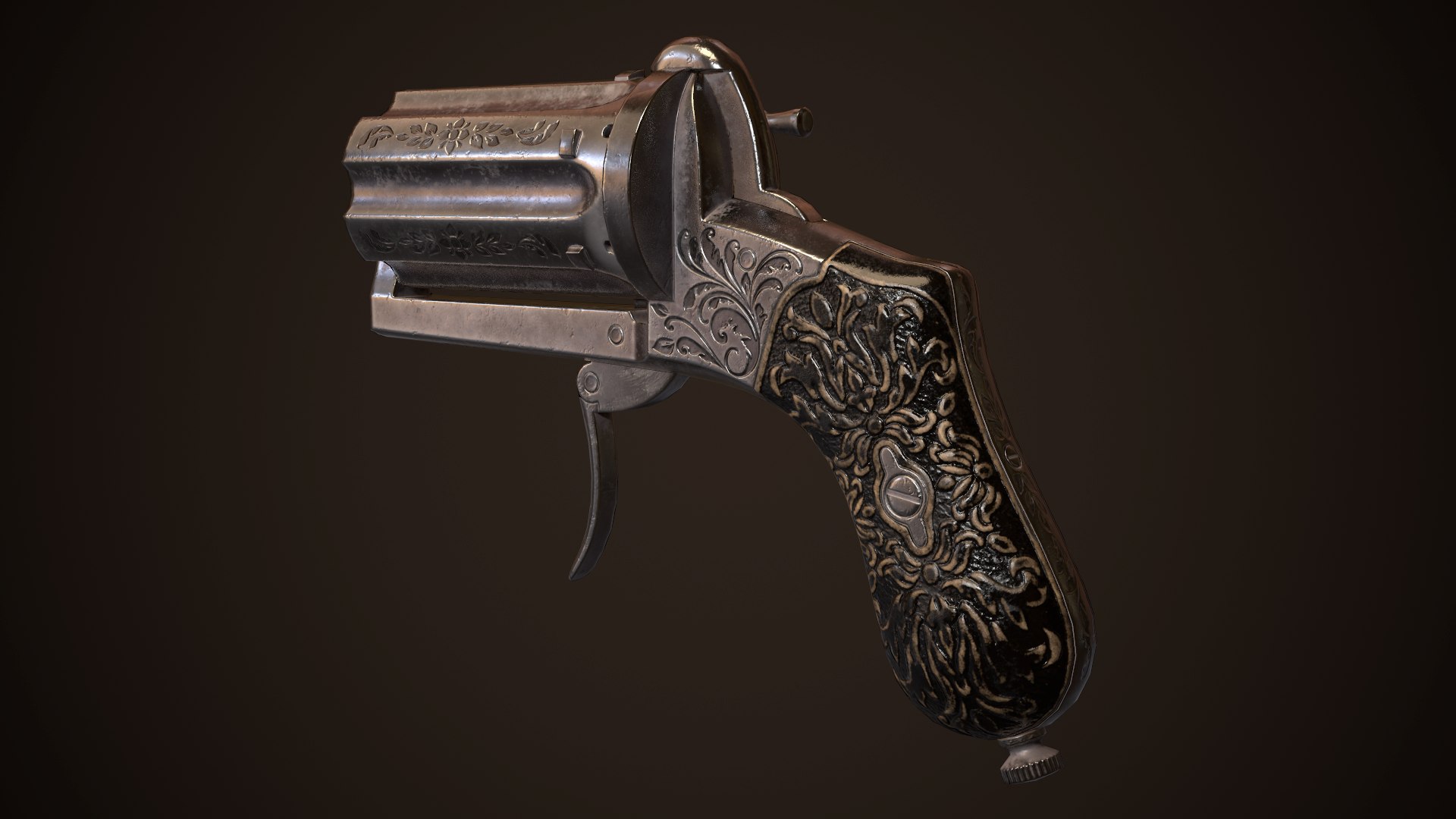 Pepperbox revolver 3D model - TurboSquid 1194849