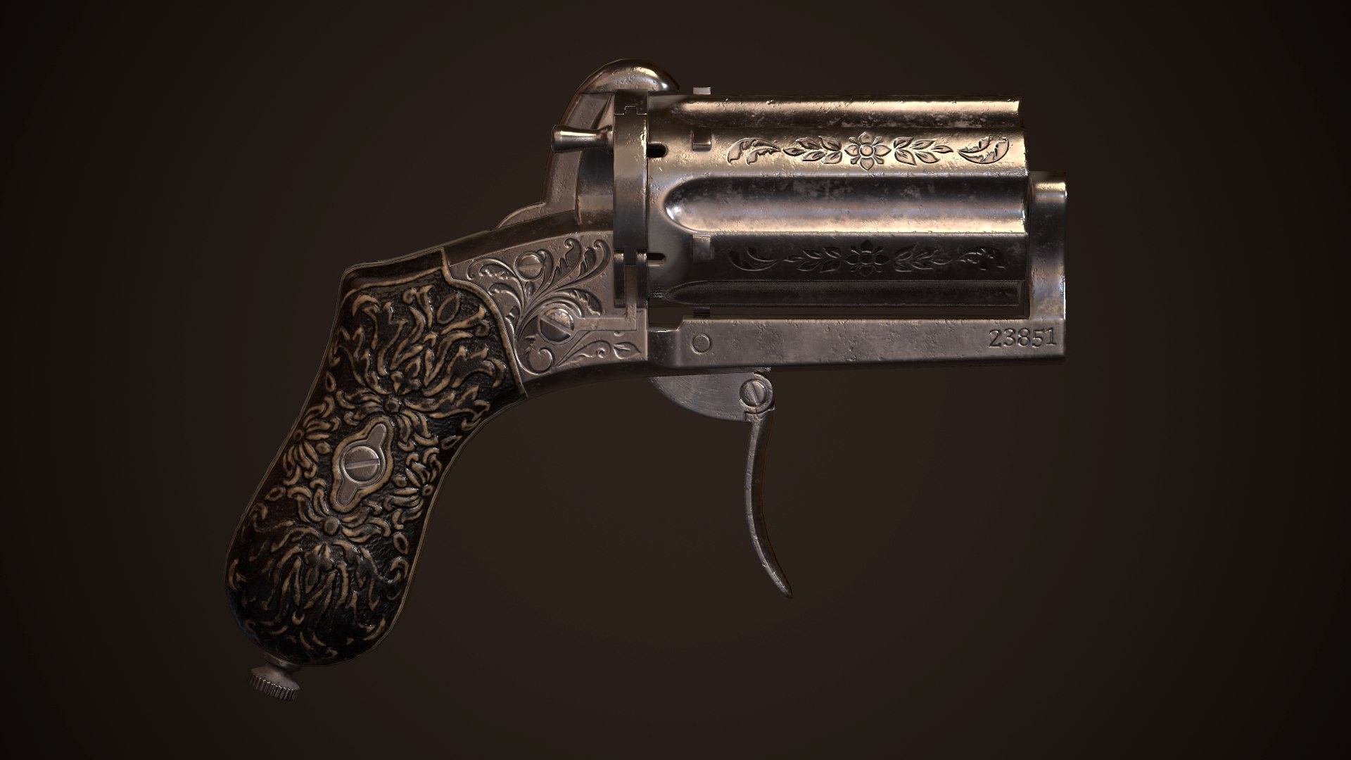 Pepperbox revolver 3D model - TurboSquid 1194849
