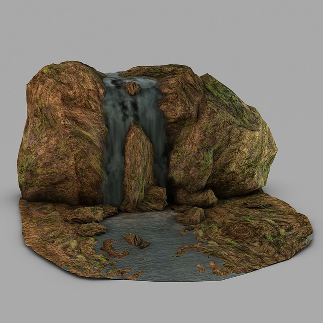 3d Waterfall Rocks
