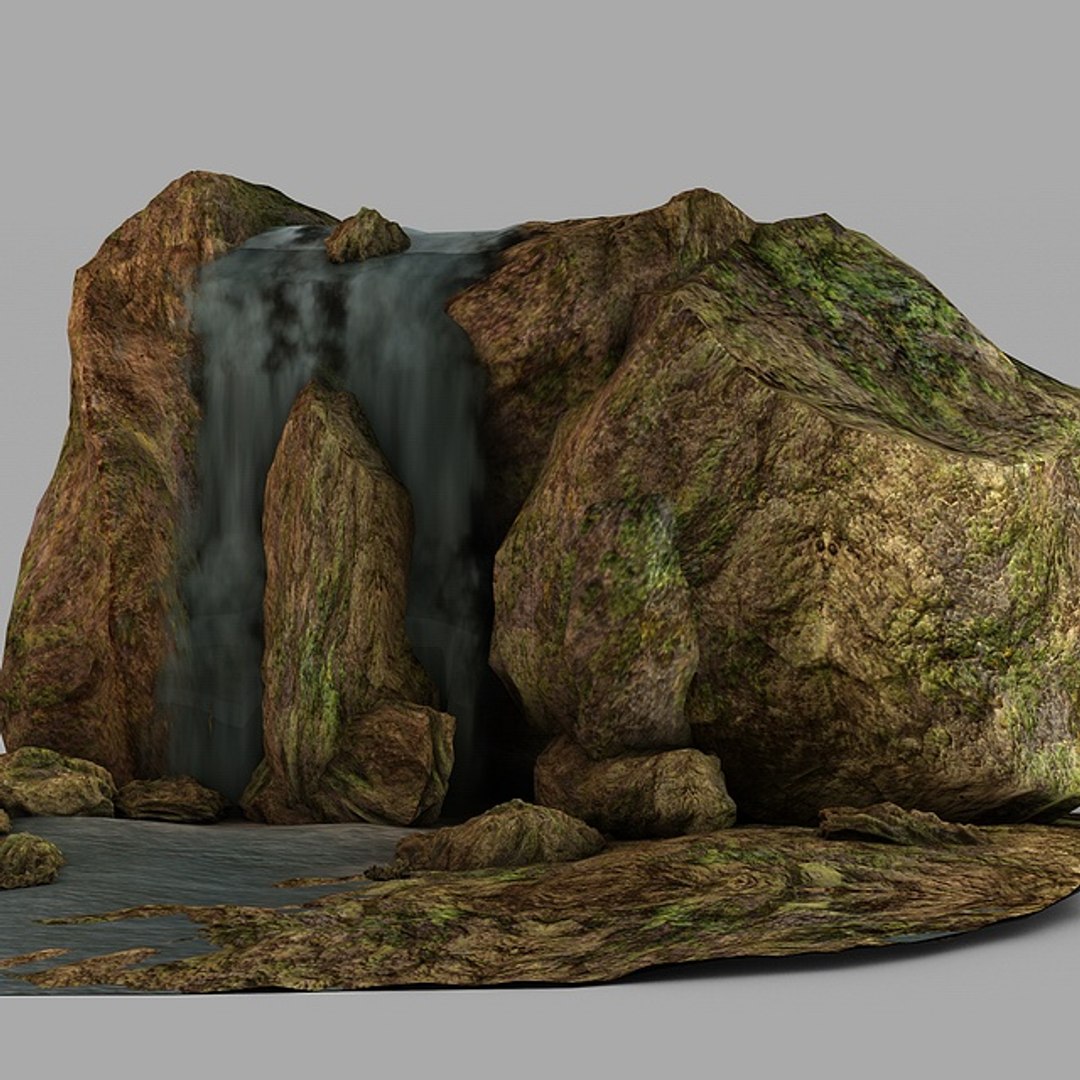 3d Waterfall Rocks