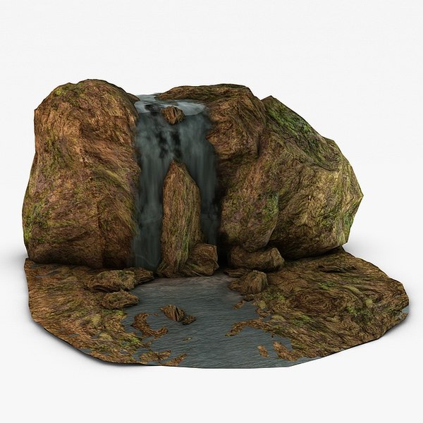 3d waterfall rocks