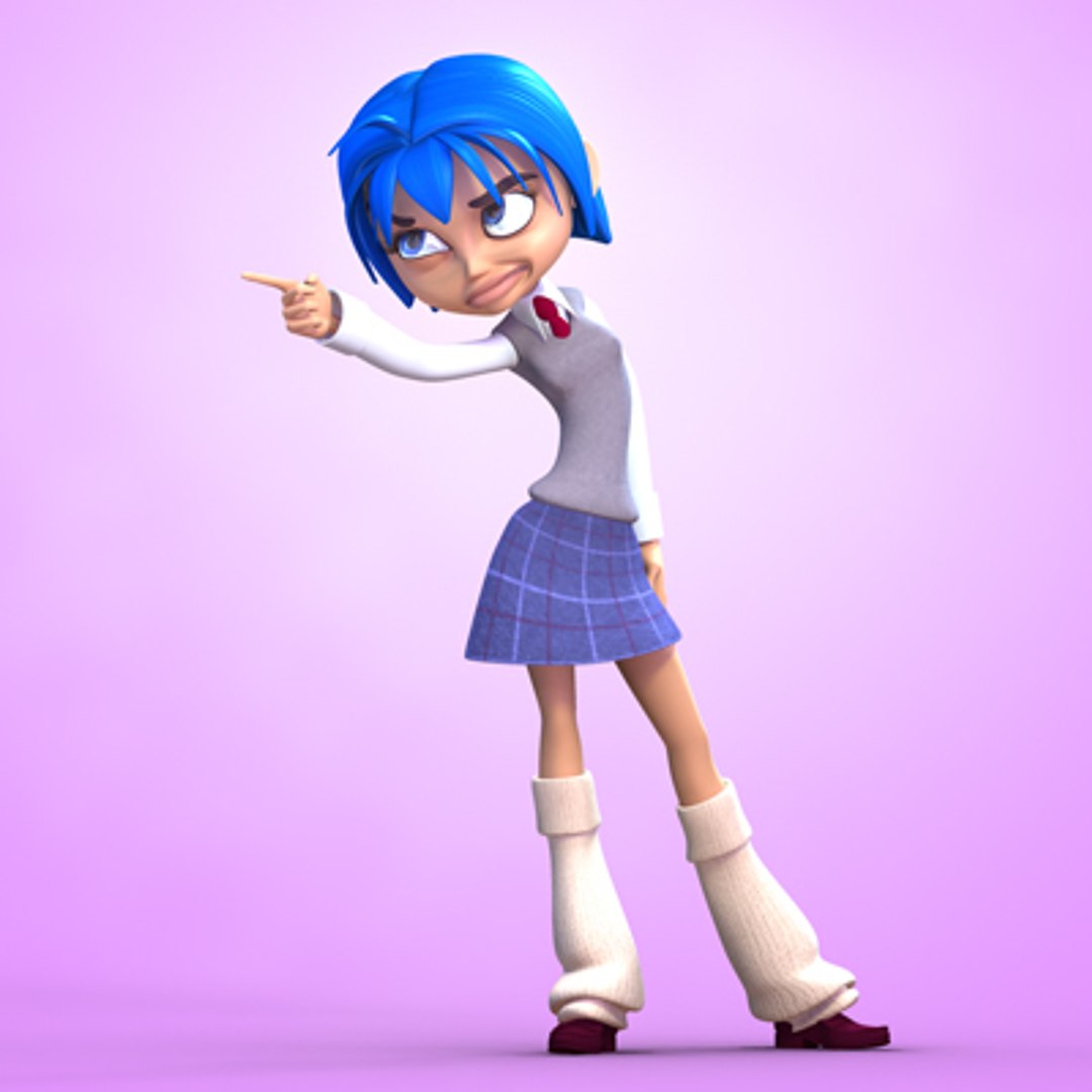 Jill Setup Cartoony Characters 3d Model
