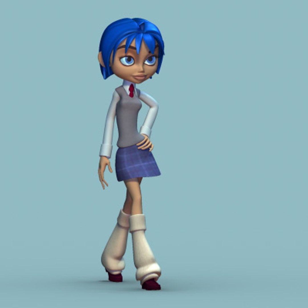 Jill Setup Cartoony Characters 3d Model