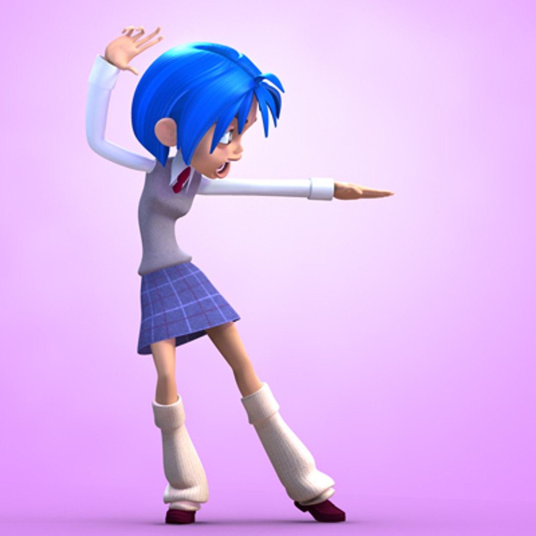 Jill Setup Cartoony Characters 3d Model