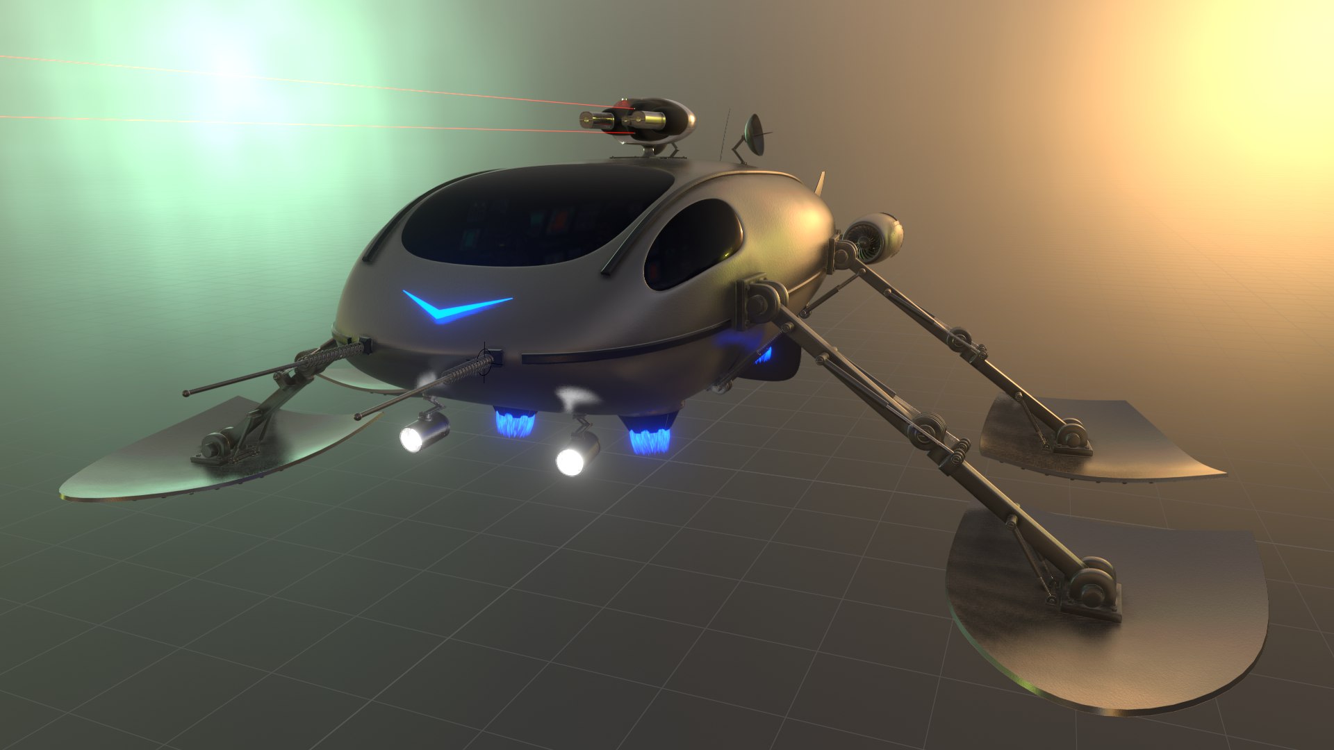 Spaceship water strider ship 3D model - TurboSquid 1652458