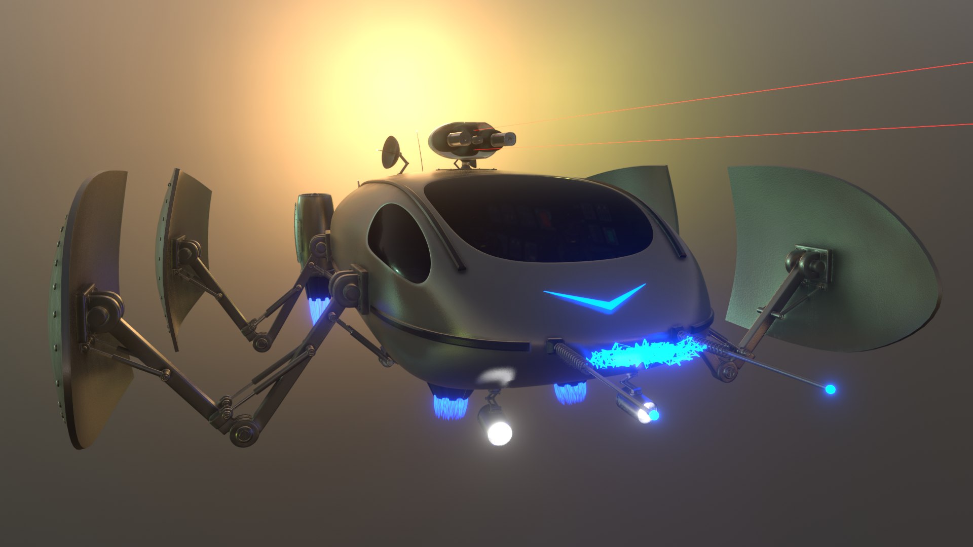 Spaceship Water Strider Ship 3D Model - TurboSquid 1652458