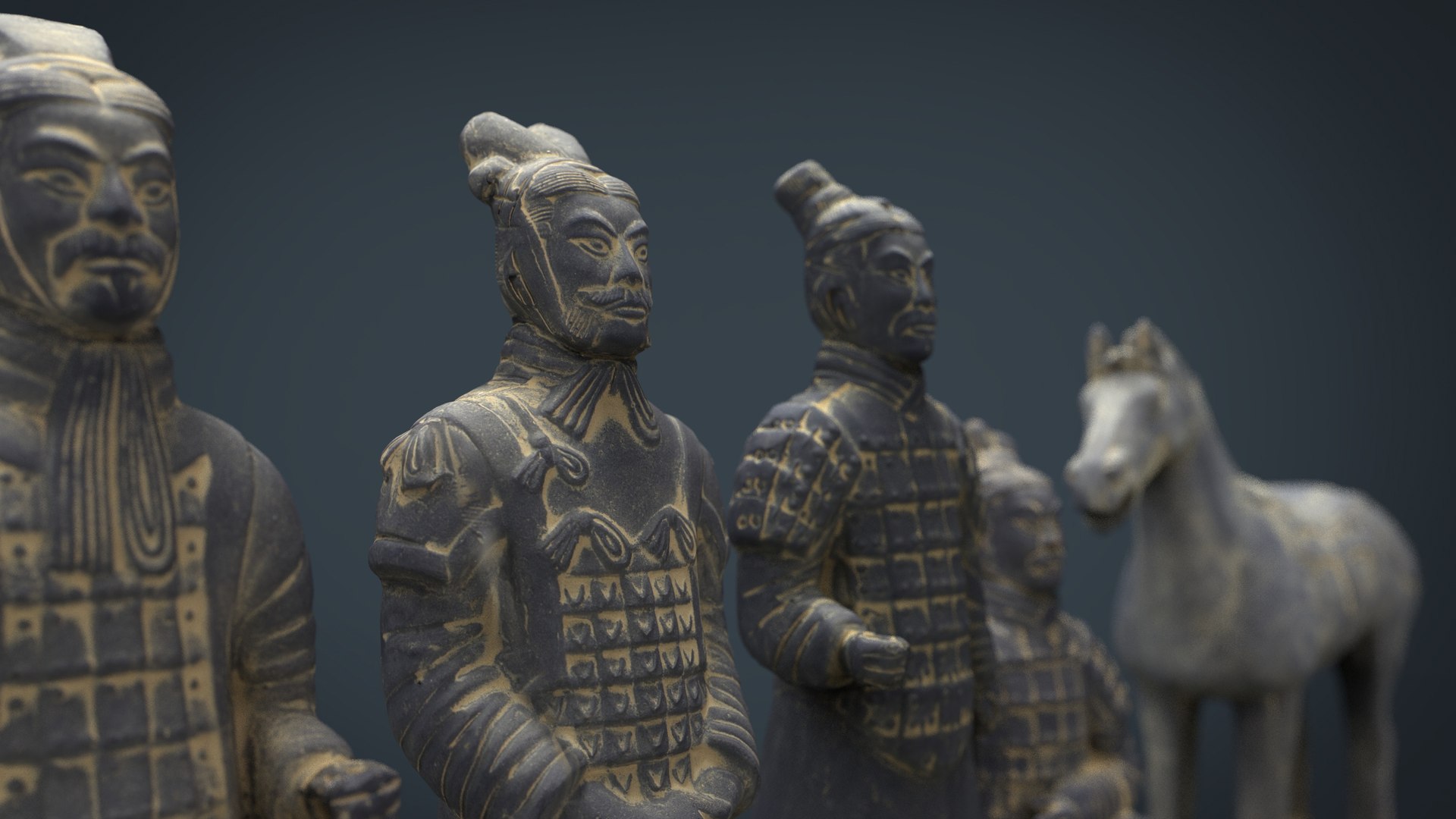 3d model terracotta warriors pack war