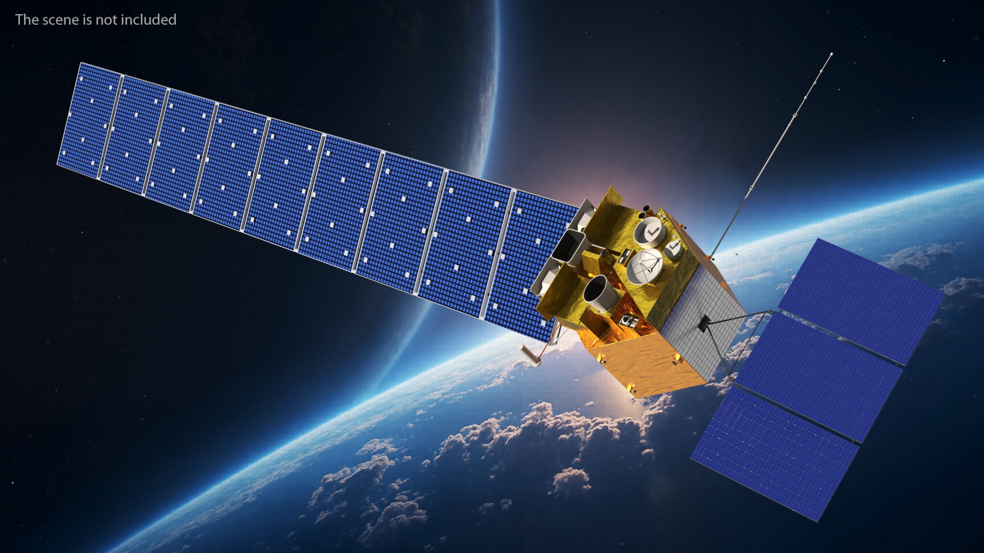 Satellite Weather Forecasting With Solar Panels Model - TurboSquid 2376680