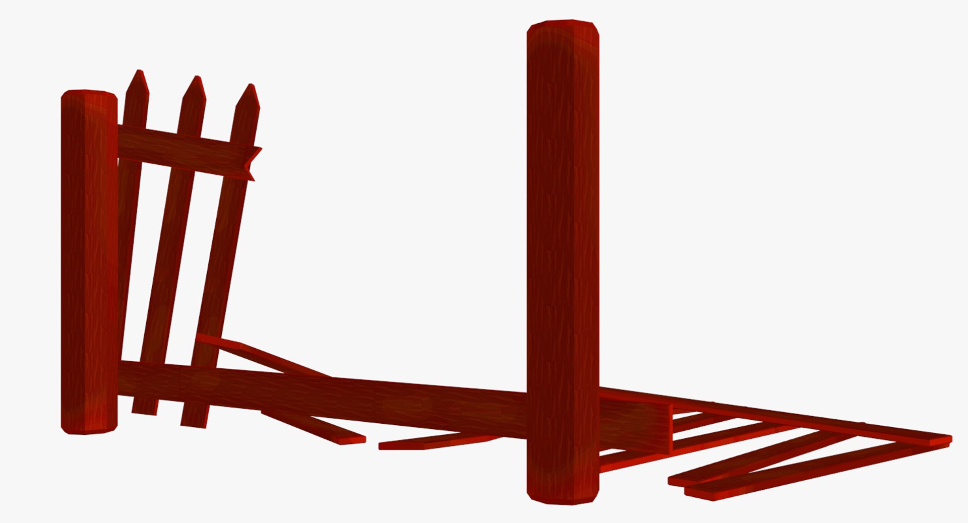 3D Cartoon Farm Fence Model - TurboSquid 1379510