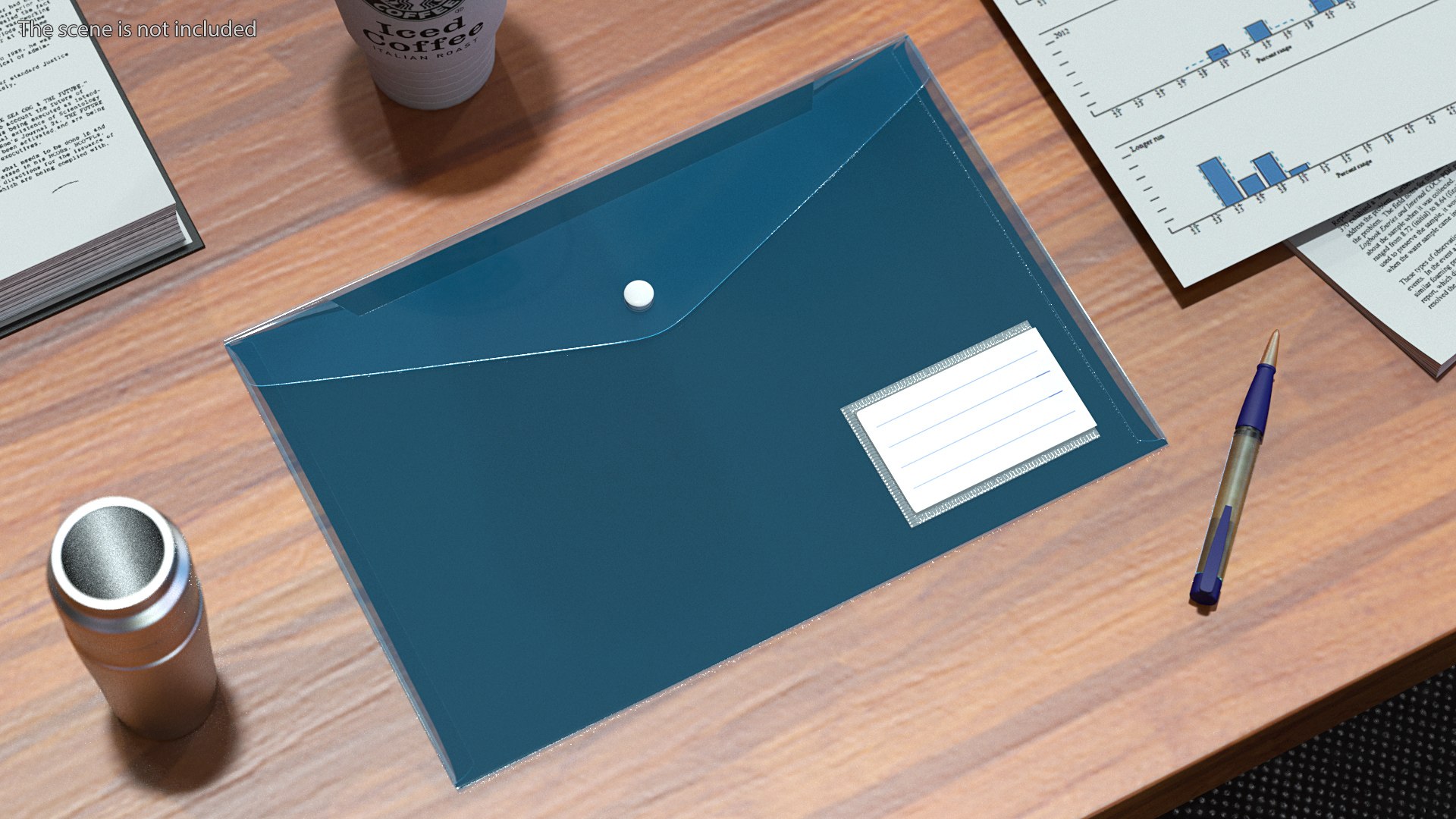 3D Transparent A4 Plastic Document Folder Blue - TurboSquid 1772203