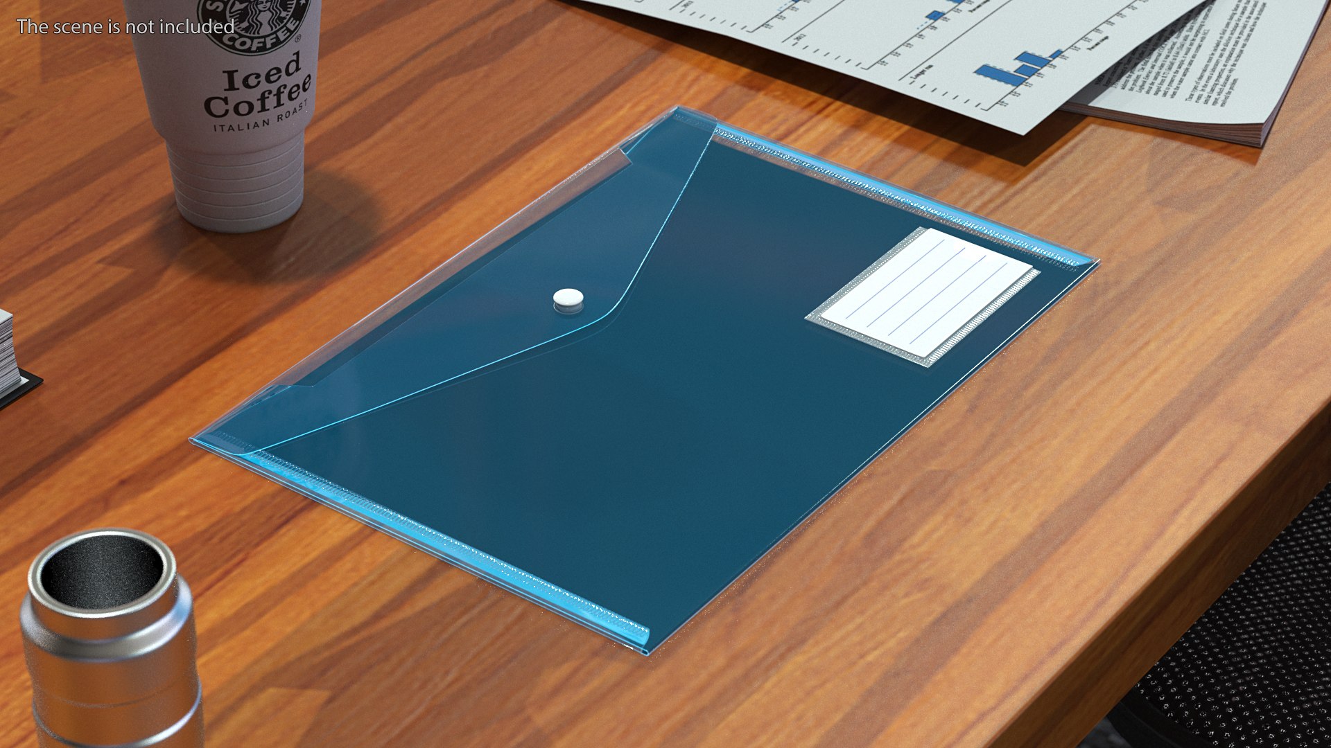 3D Transparent A4 Plastic Document Folder Blue - TurboSquid 1772203