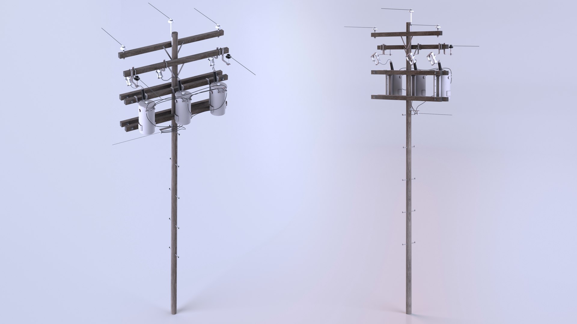 3D High Voltage Utility Pole model - TurboSquid 2143536