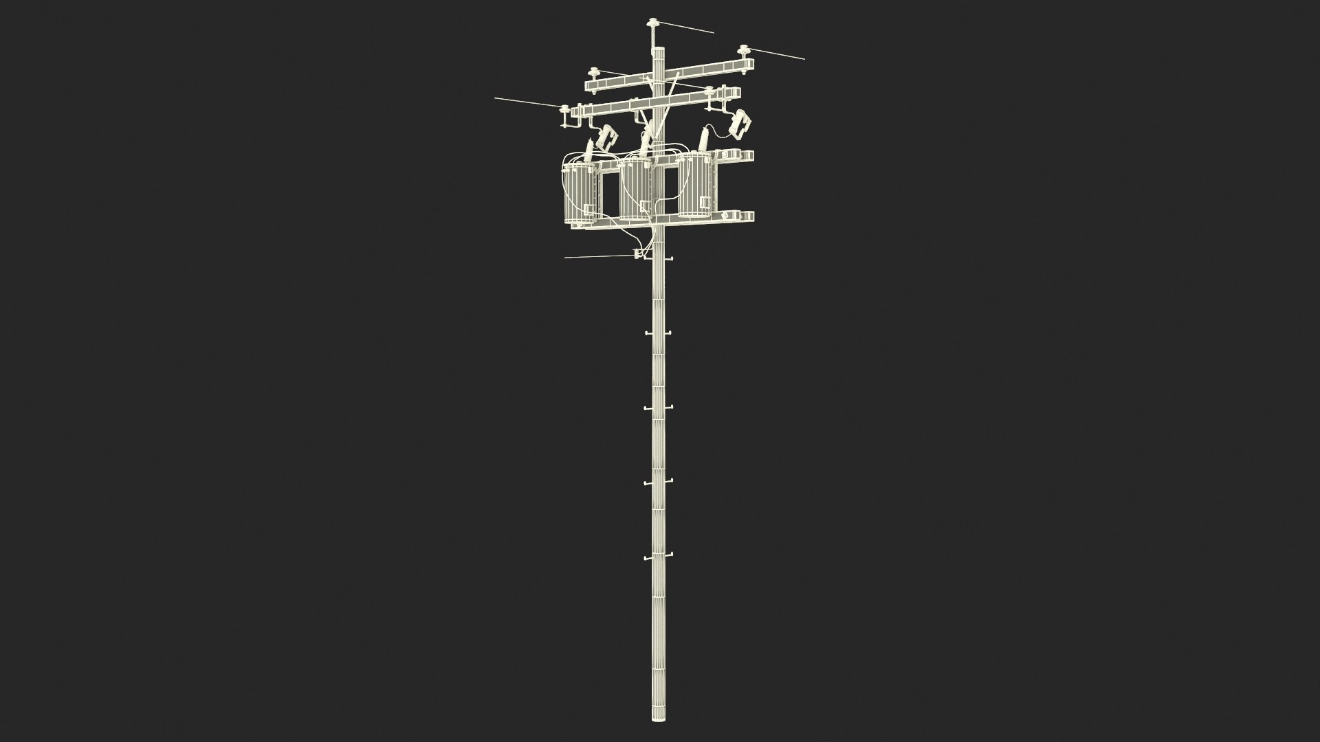 3D High Voltage Utility Pole model - TurboSquid 2143536