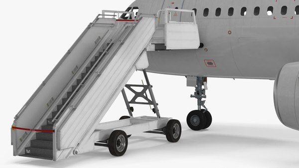 modelo 3d Avión Airbus con escaleras para pasajeros - TurboSquid 2145608