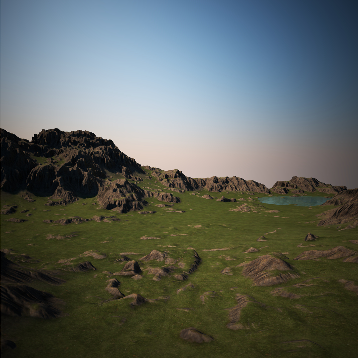 3d model valley landscape