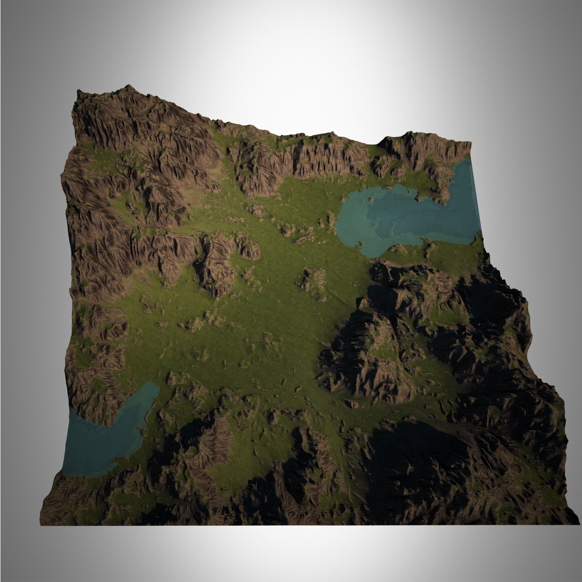 3d model valley landscape
