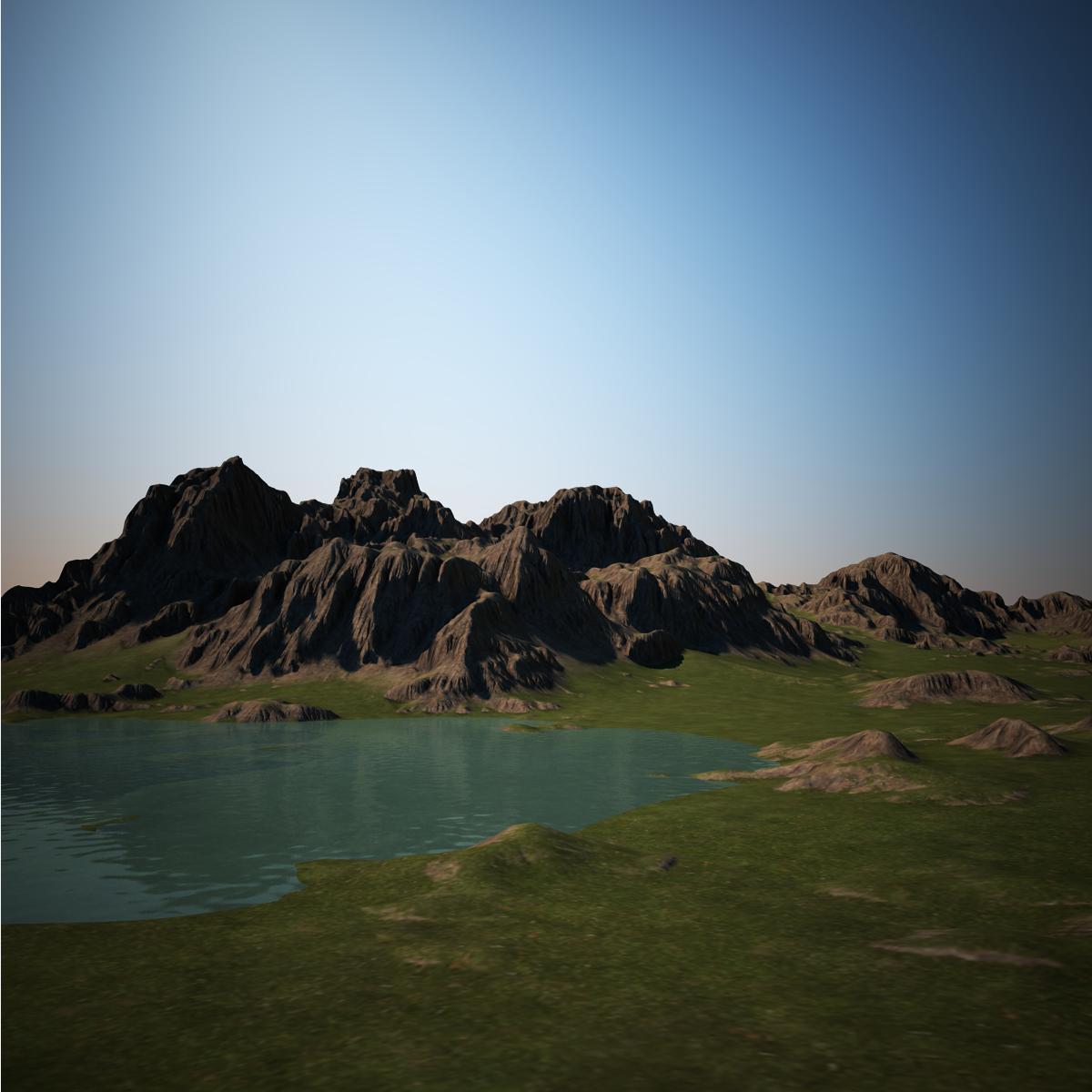 3d model valley landscape