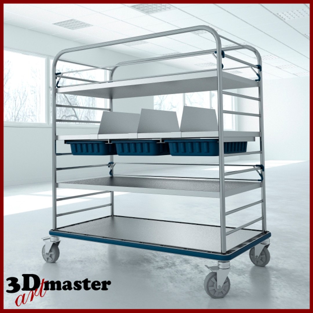 Medical large distribution cart 3D model - TurboSquid 1220382