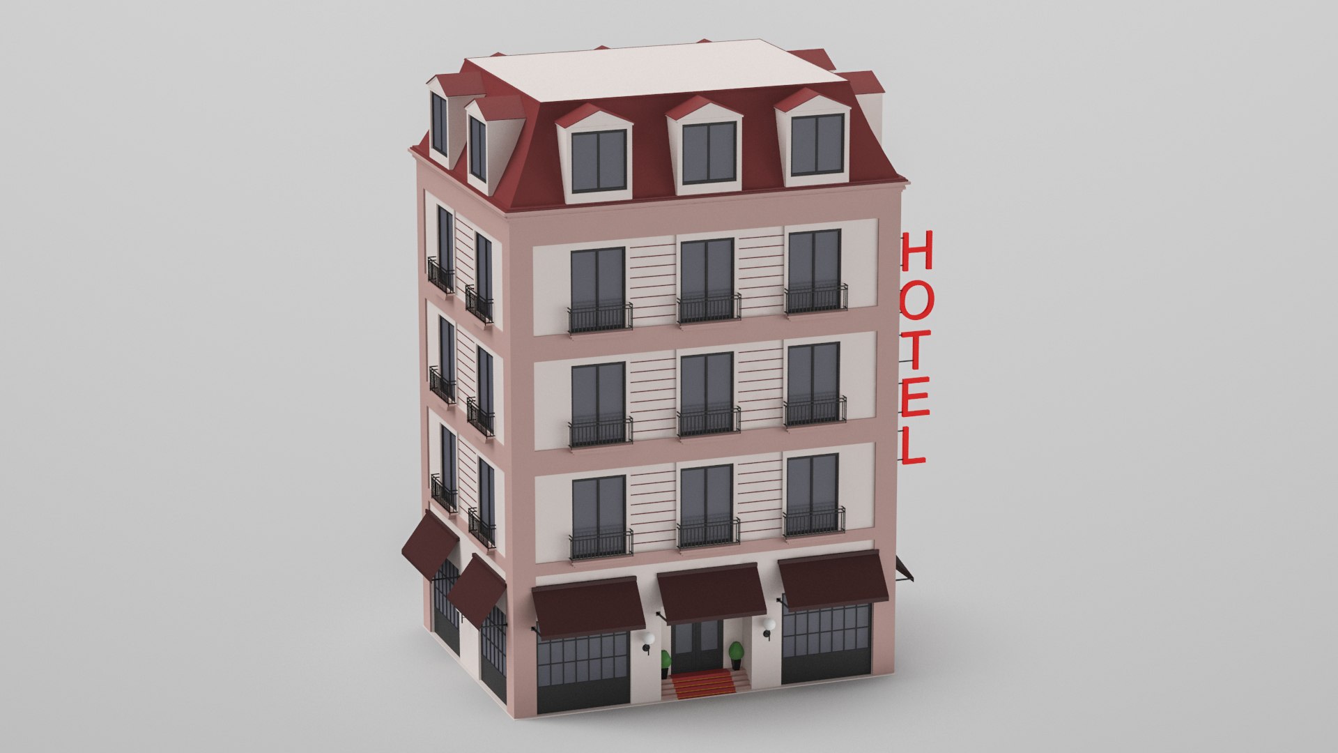 Low Poly Buildings Collection 2 model - TurboSquid 1962191