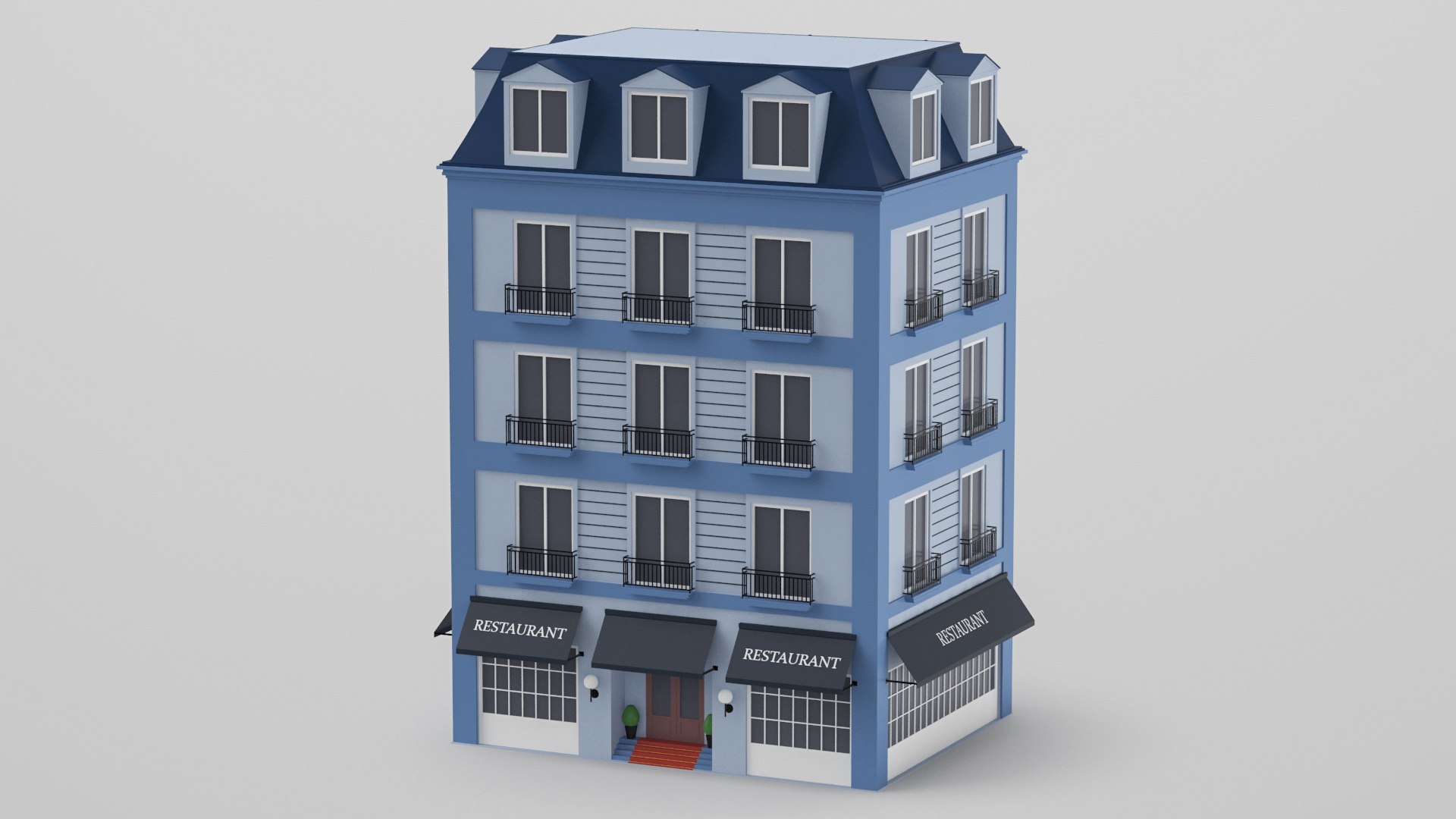 Low Poly Buildings Collection 2 model - TurboSquid 1962191