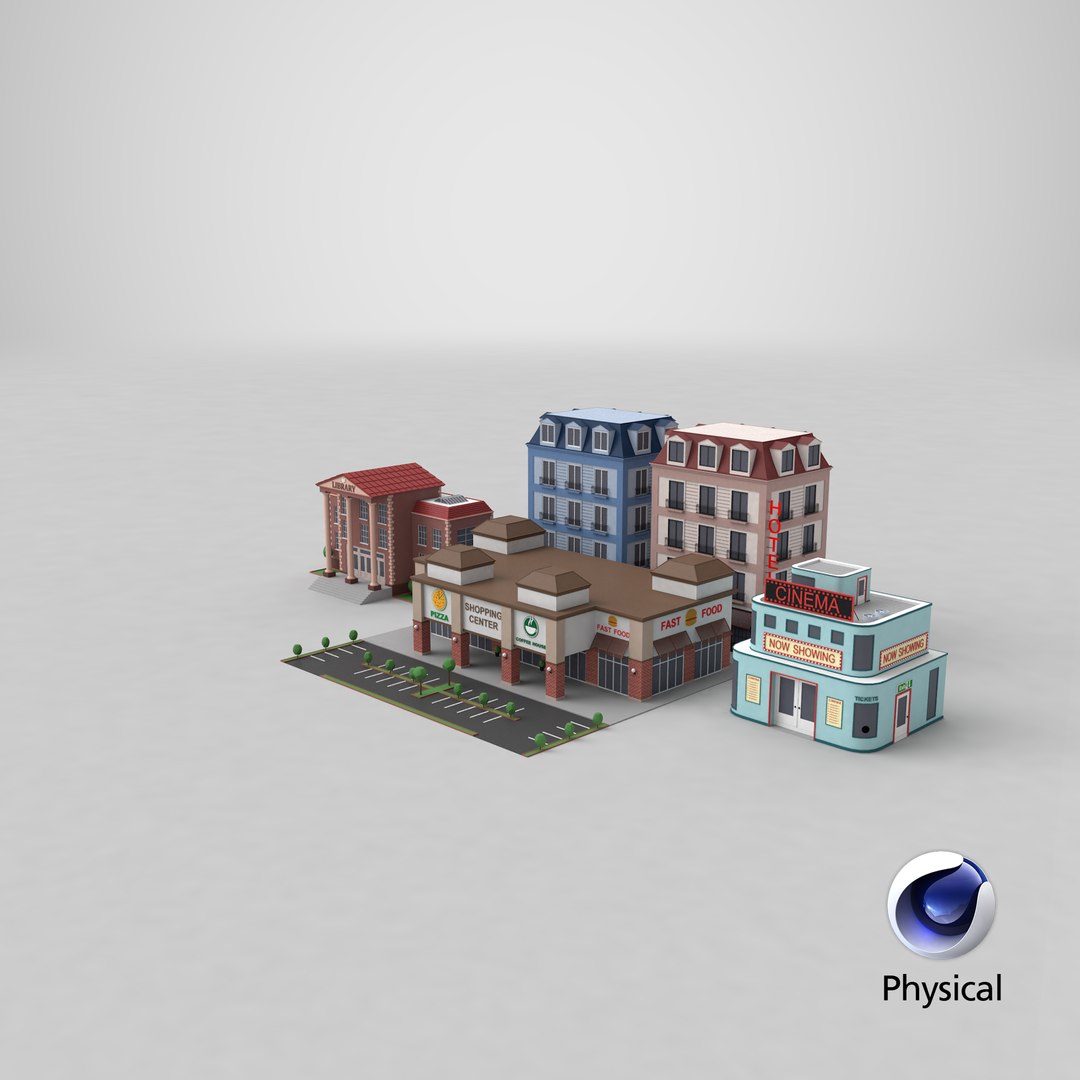 Low Poly Buildings Collection 2 model - TurboSquid 1962191