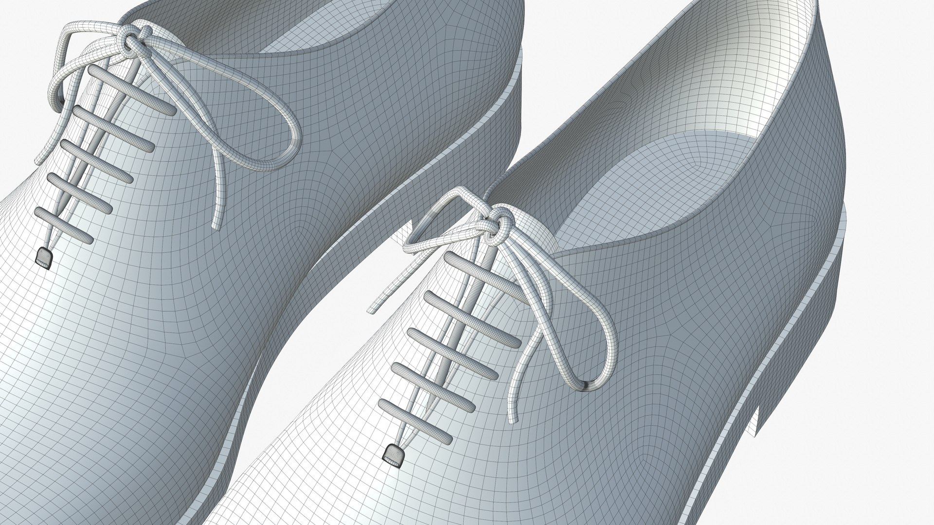 Leather Shoes Realistic Black Lace Up 3D model - TurboSquid 1950041