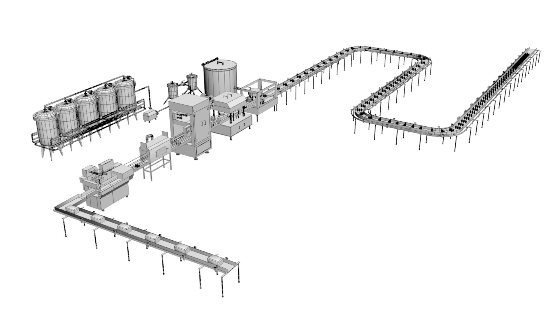 3D Beverage Production Line Model - TurboSquid 1894185