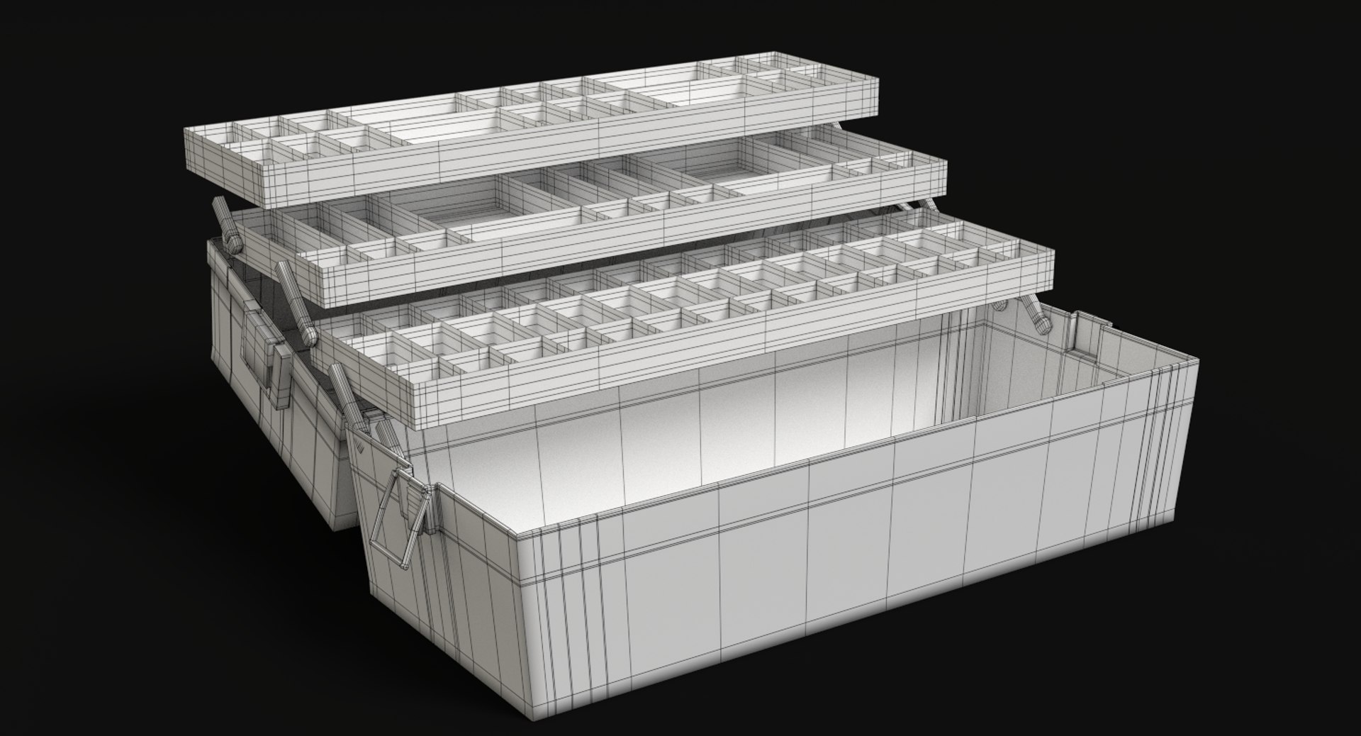 3d Model Open Tackle Box
