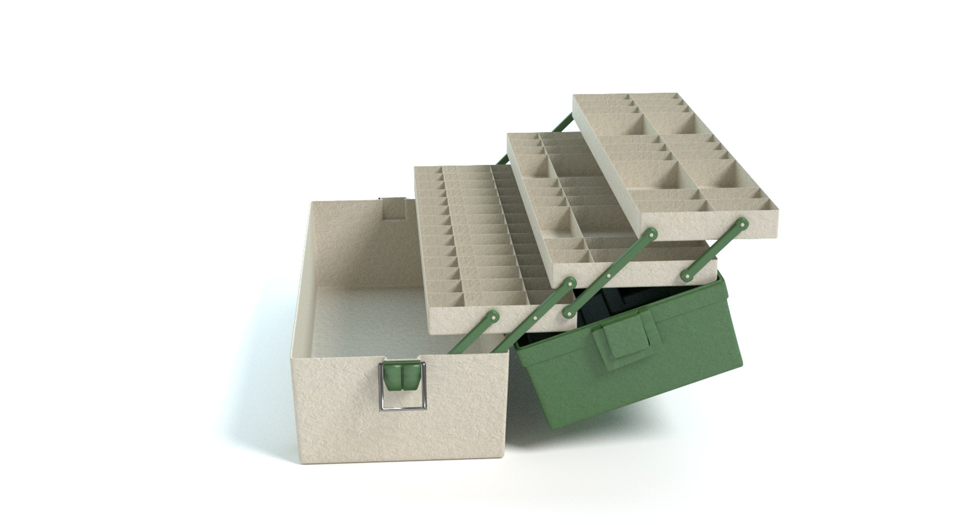 3d Model Open Tackle Box