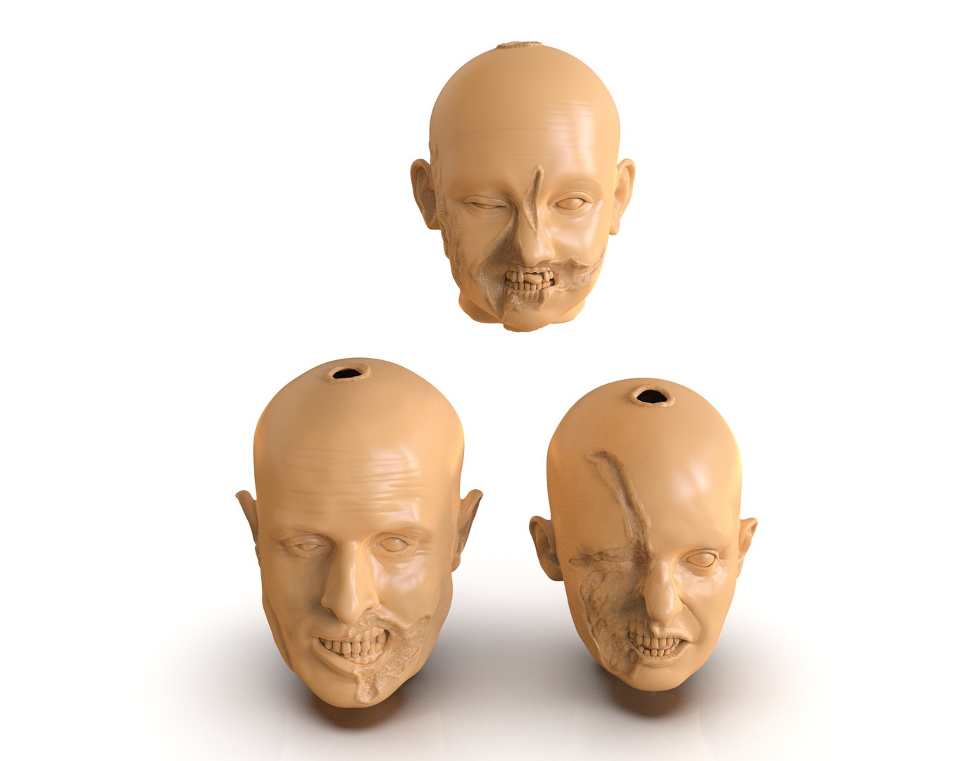 Family Zombie Heads 3D Model - TurboSquid 2416788